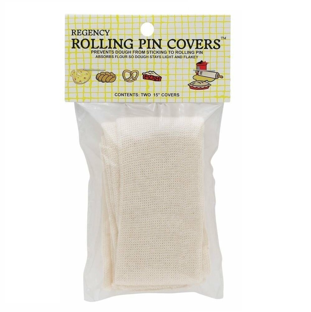 Regency 15" Reusable Cloth Rolling Pin Covers 2pk - Prevents Sticking ...