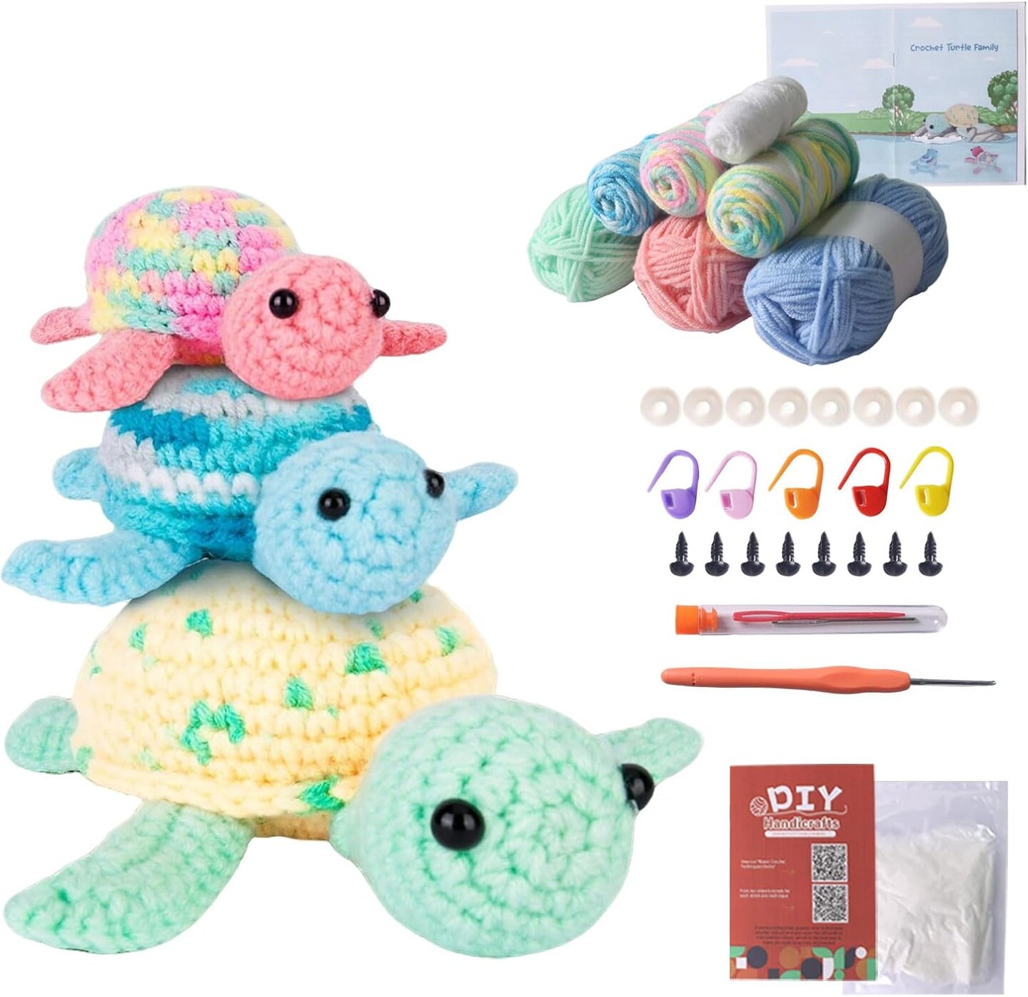 3 Turtles Family Crochet Animals Kit with Yarn | Michaels