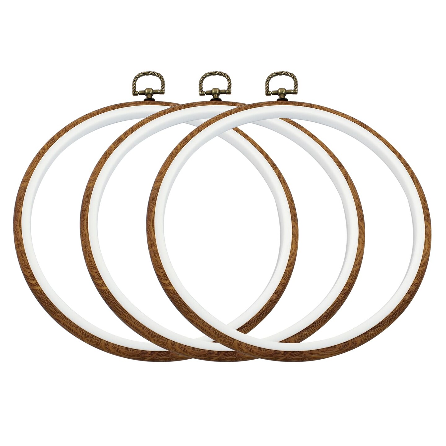 8 Inch Embroidery Hoop Frame Set, Round Circle Imitated Wood Display ...