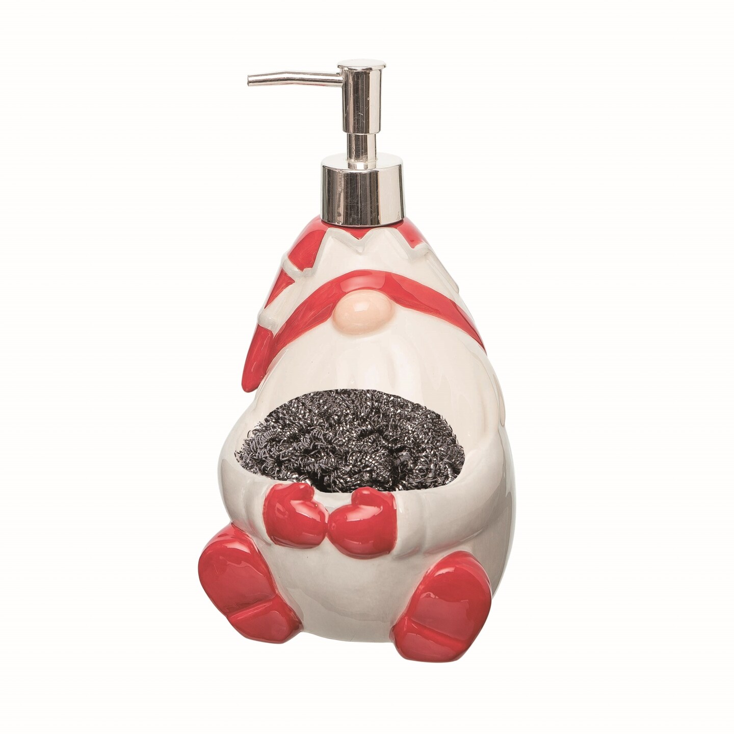Ceramic White Christmas Gnome Soap Dispenser Sponge Holder | Michaels