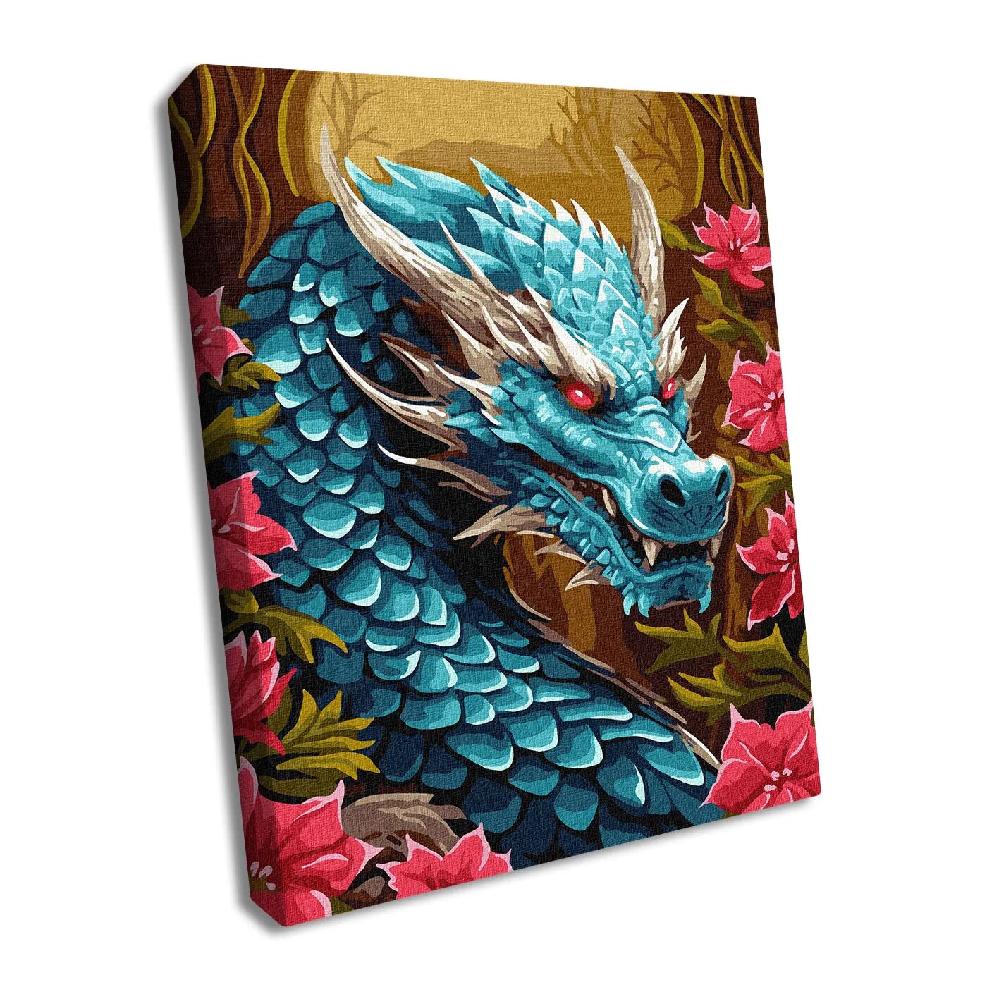 Painting by Numbers kit The mighty dragon with extra metallic paints ...