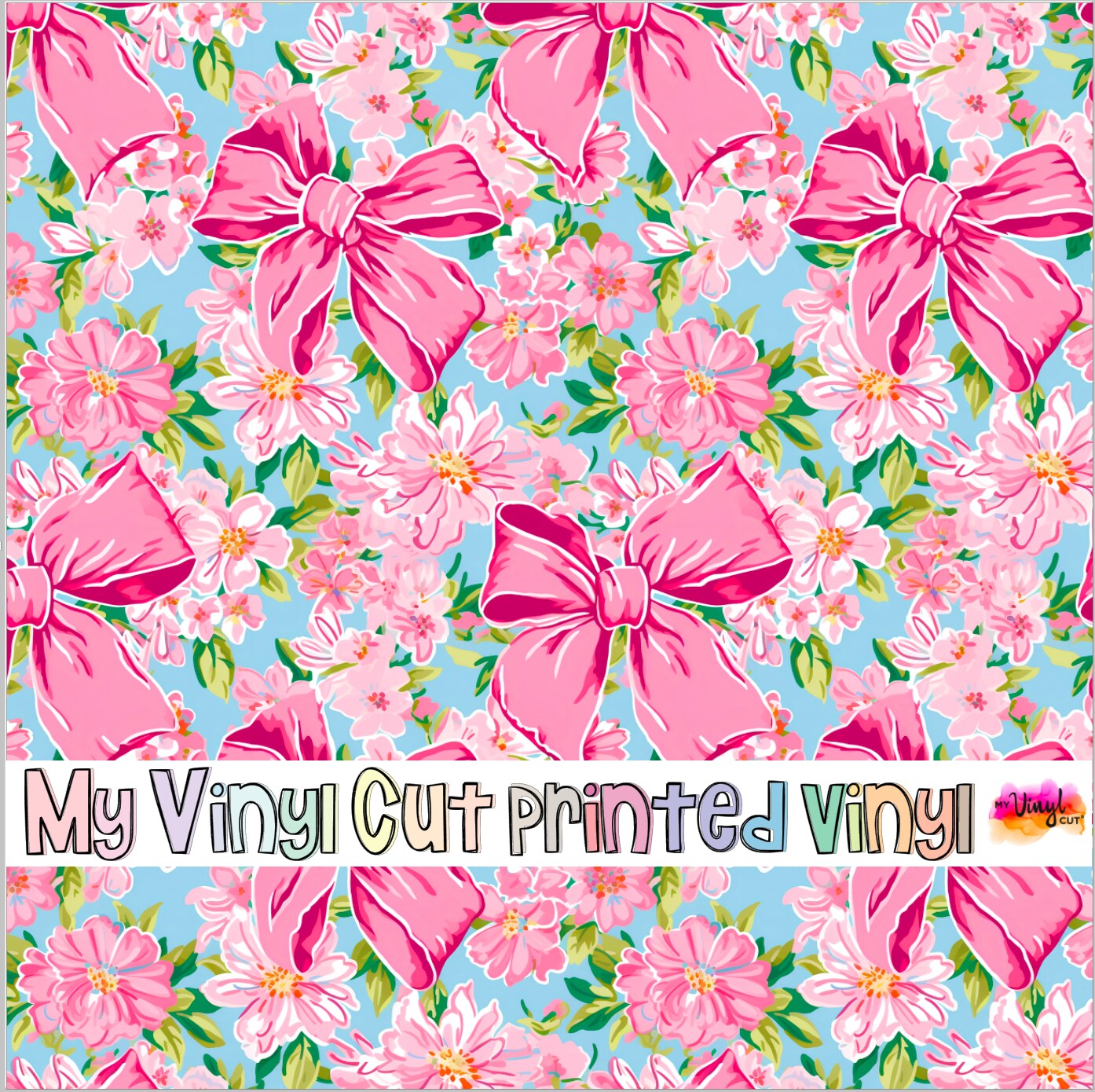 12 x 12 inch Sheet of Printed Vinyl or HTV in the Preppy Bows G Pattern ...