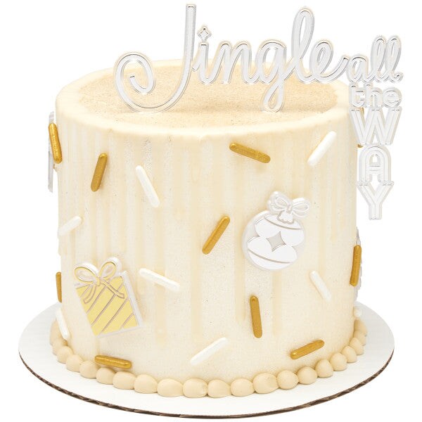 Jingle All The Way Silver Cake Topper | Michaels