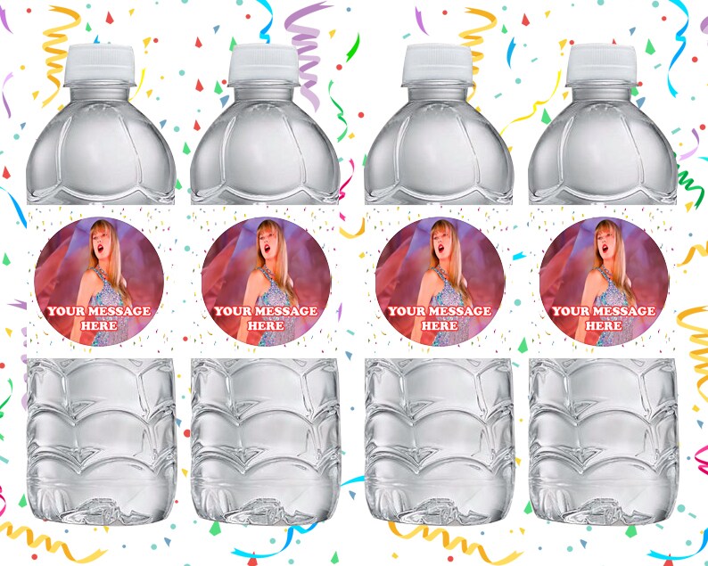 Taylor Swift Water Bottle Labels Personalized Birthday Party Supplies ...
