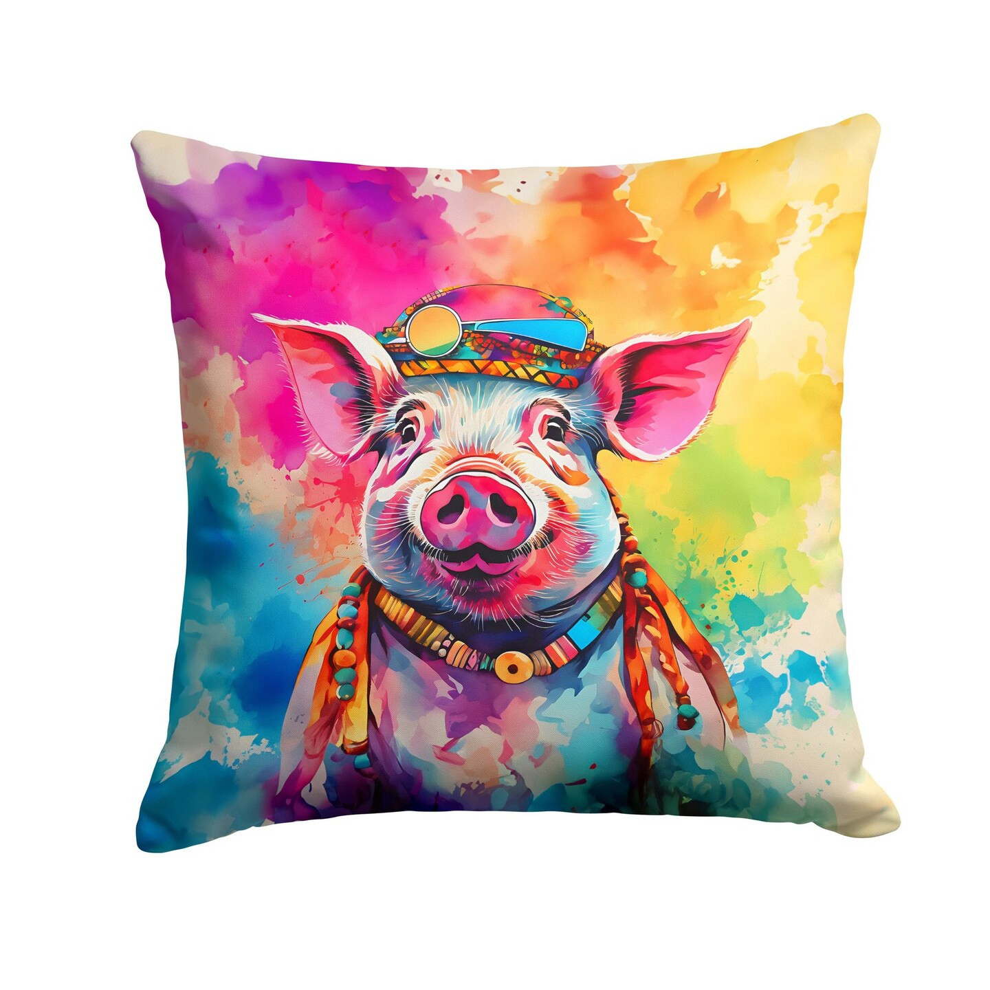 Edge Collections - 18" X 18" - Multicolor - Hippie NEW Pig Animal Throw ...