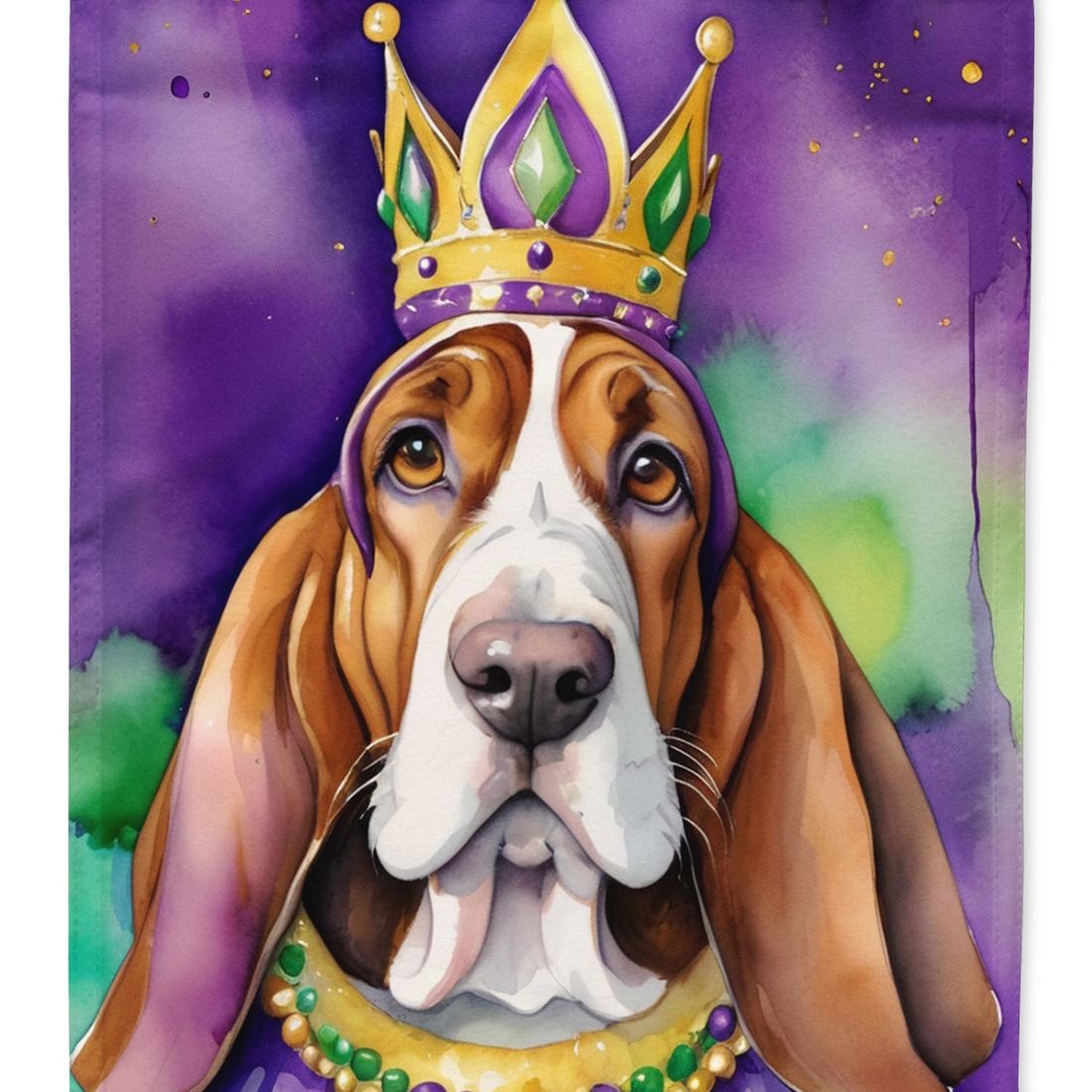 Edge Collections - 28" X 40" - Multicolor - BMardi Gras Basset Hound ...