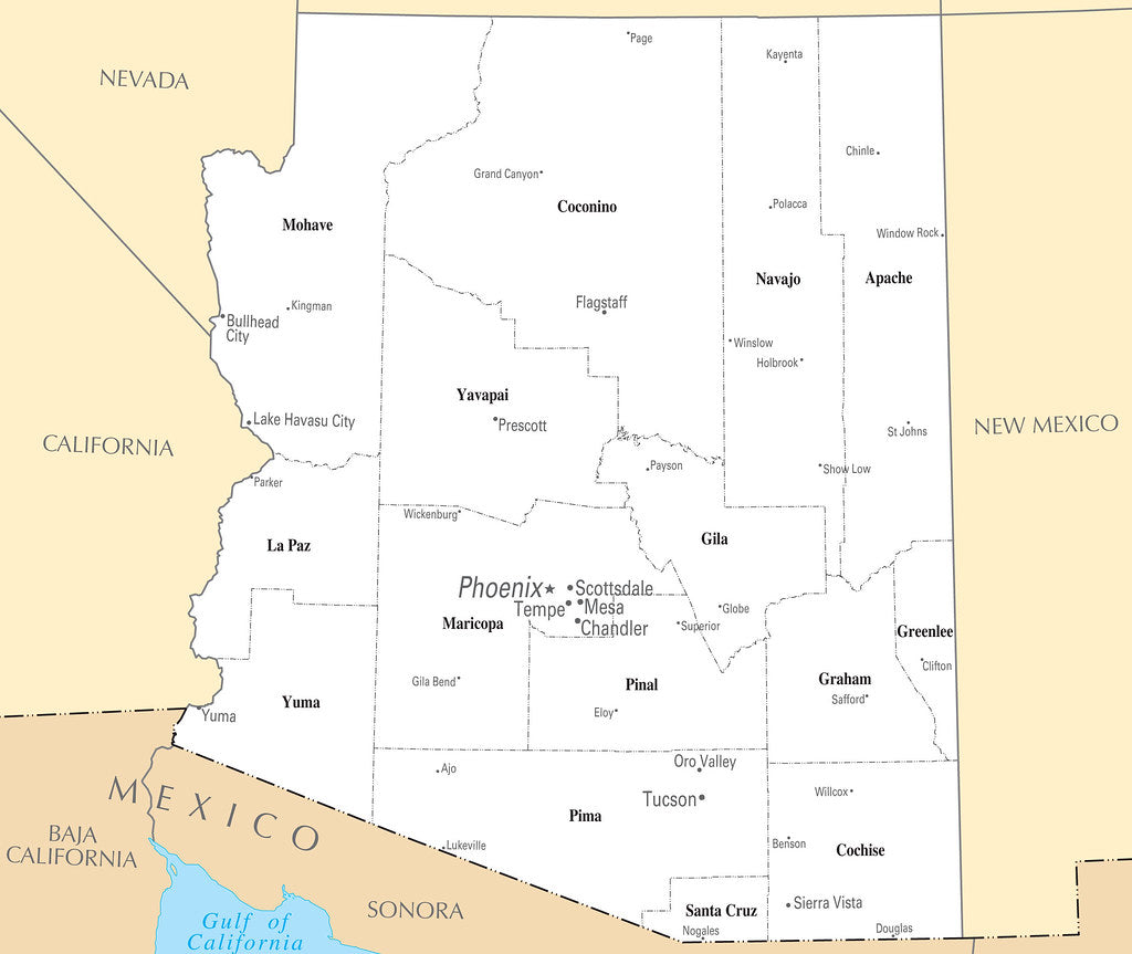 Map of Alaska AK - County Map with selected Cities and Towns - Peel and ...