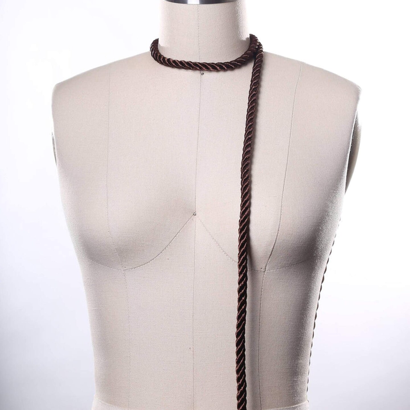 1 Yard 7mm Brown Satin Silky Rope Trim for Upholstery Sewing and Craft ...