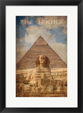Framed Art Vintage Great Sphinx of Giza, Pyramids, Egypt, Africa Wall ...