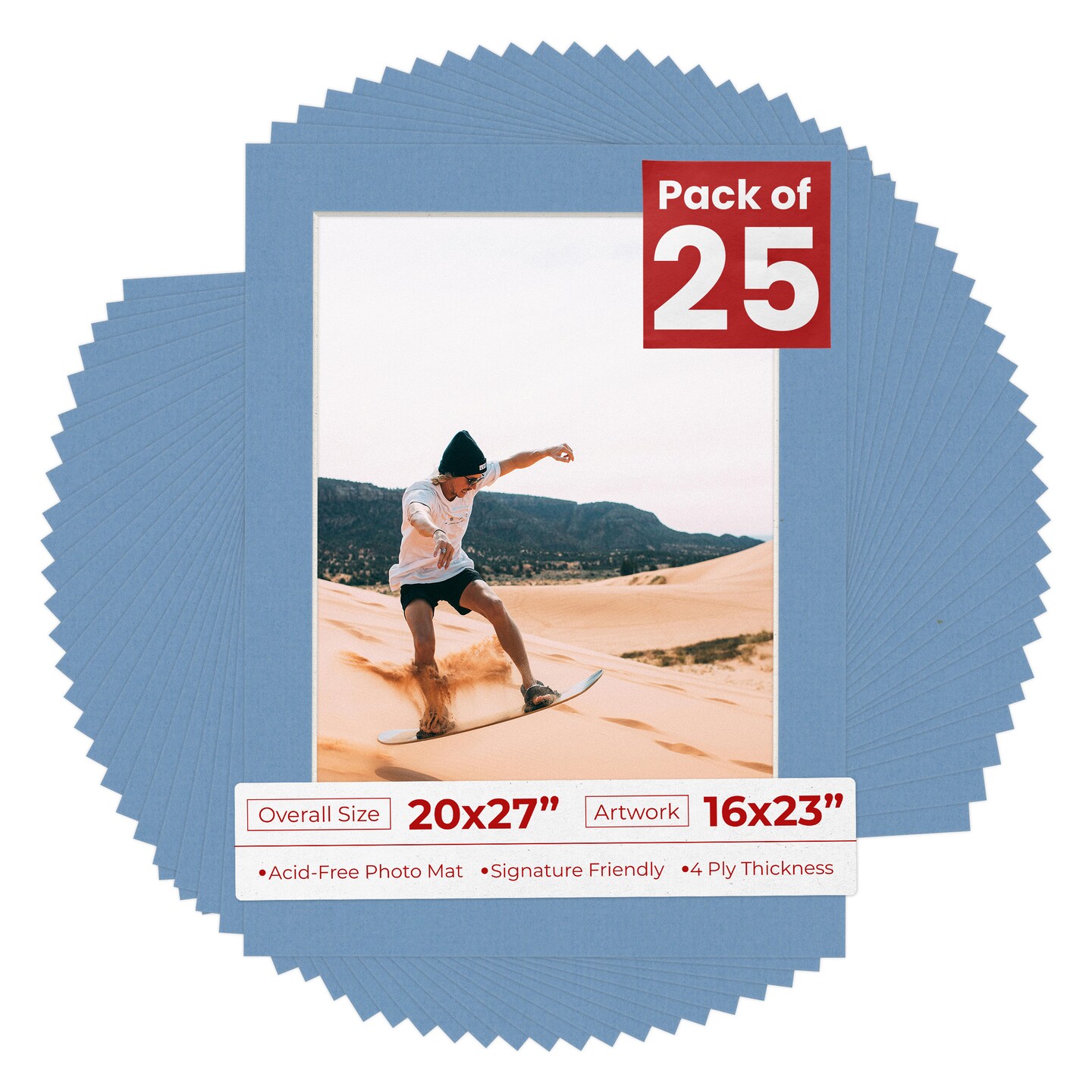 Brittany Blue Mat Board for 20x27 Frames - Fits 16x23 Photos, Color ...