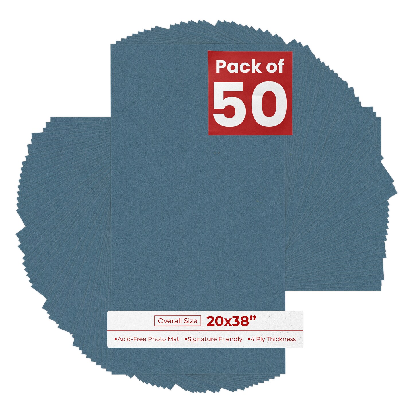 Steel Blue 20x38 Uncut Mat Board - Blank Sheets, No Opening, Color ...