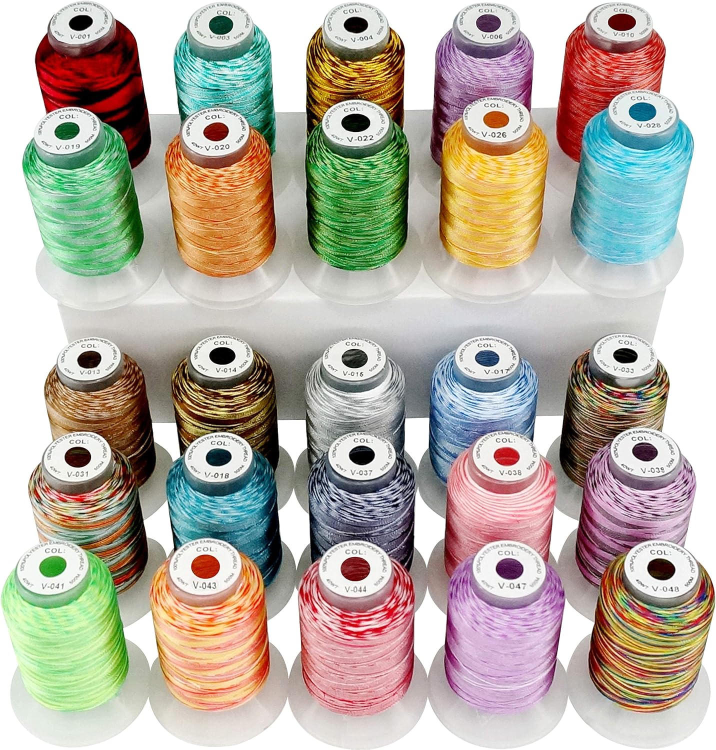 25 Colors Variegated Polyester Embroidery Machine Thread Kit 500M ...