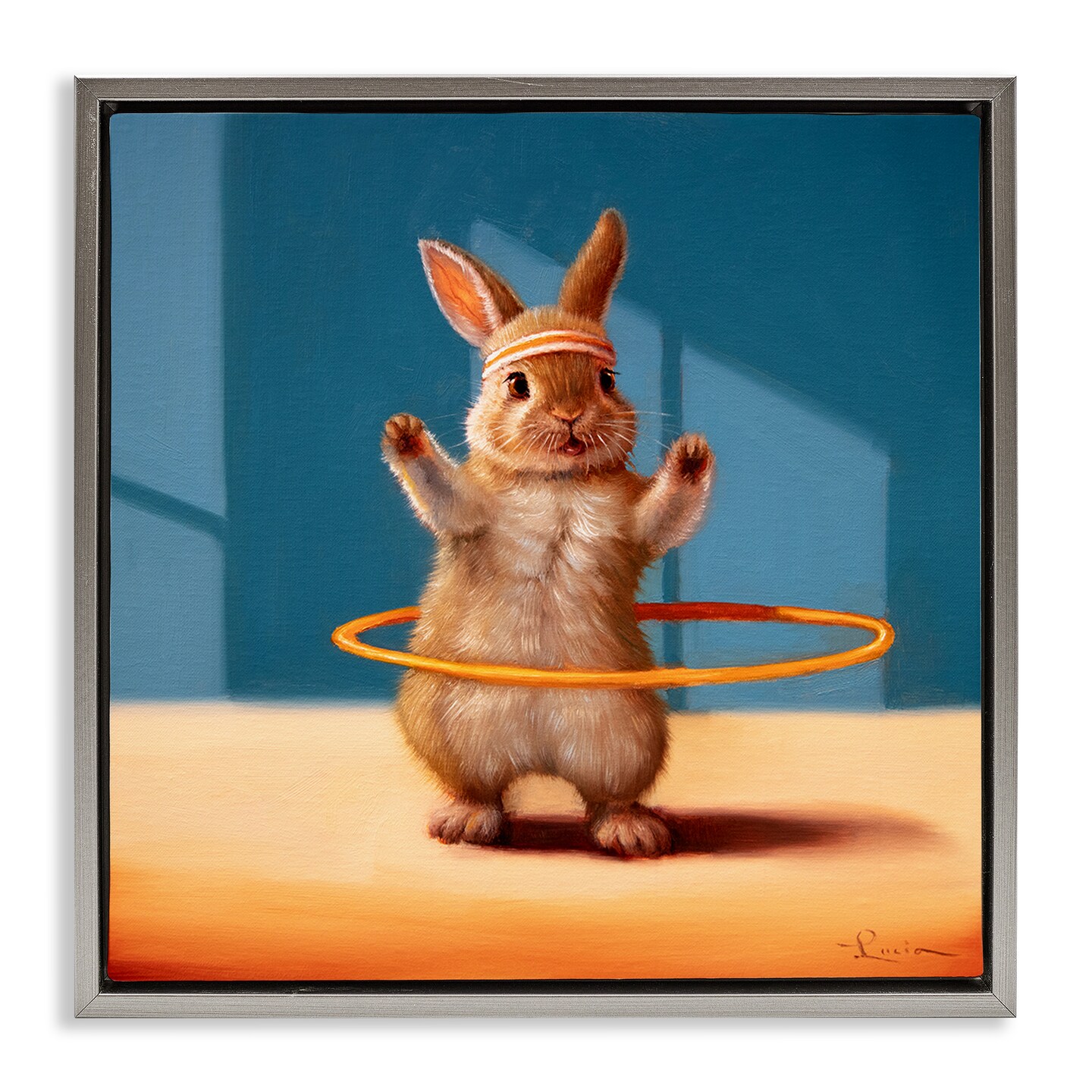 Stupell Industries Hula Hooping Rabbit Floating Frame By Lucia ...