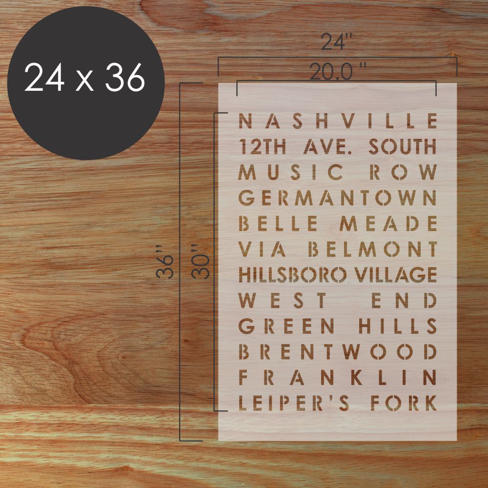 Nashville Subway Art Poster Stencil | Designer Stencils | Wall Art ...