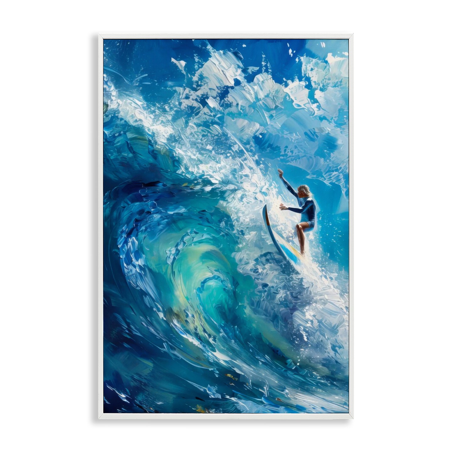 Stupell Industries Soul Surfer on Tidal Wave Framed Giclee Design by ...