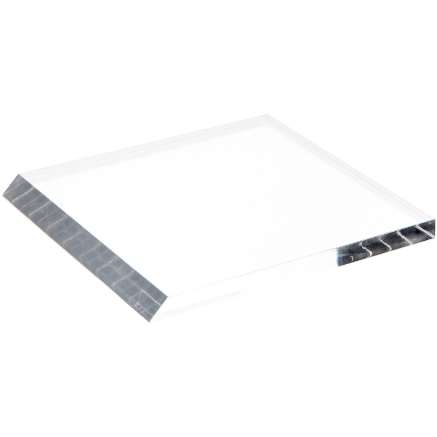 Plymor Clear Acrylic Square Display Base (Angled-Front for Label), 5" W ...
