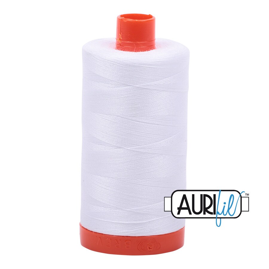 White (2024) | 50wt Large Spool (1300M / 1422Y) | Aurifil Thread | Michaels