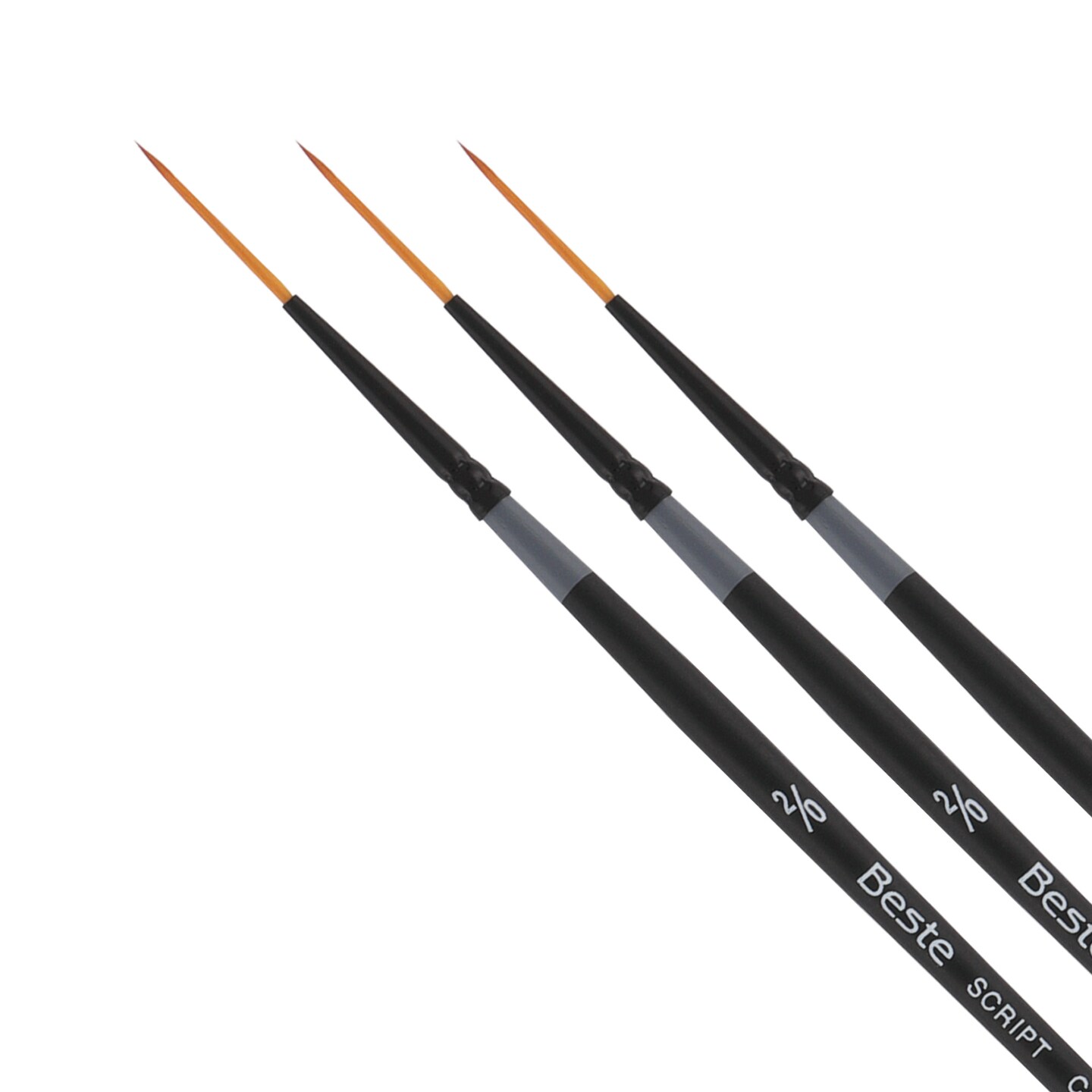 Creative Mark Beste Golden Taklon Script Liner #0 - 3 Pack Artist Brush ...