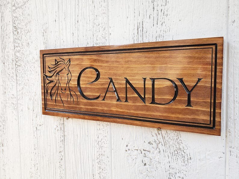 Personalized Horse Ranch Sign, Horse Stall Sign, Custom Horse Stable ...