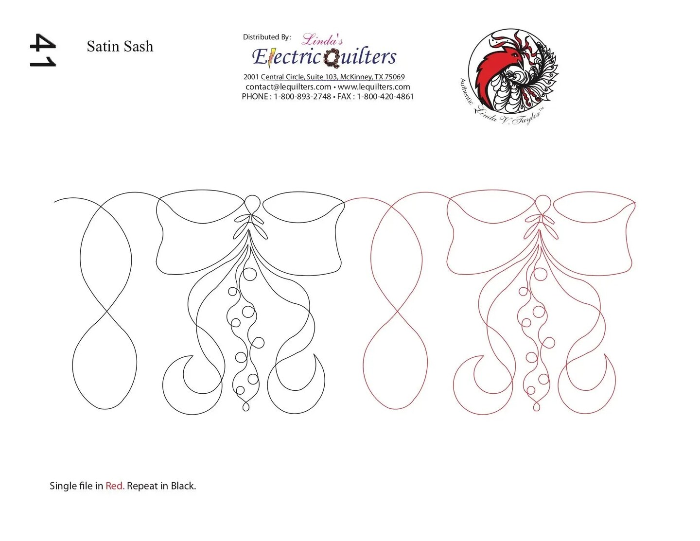 041 Satin Sash Pantograph by Linda V. Taylor | Michaels
