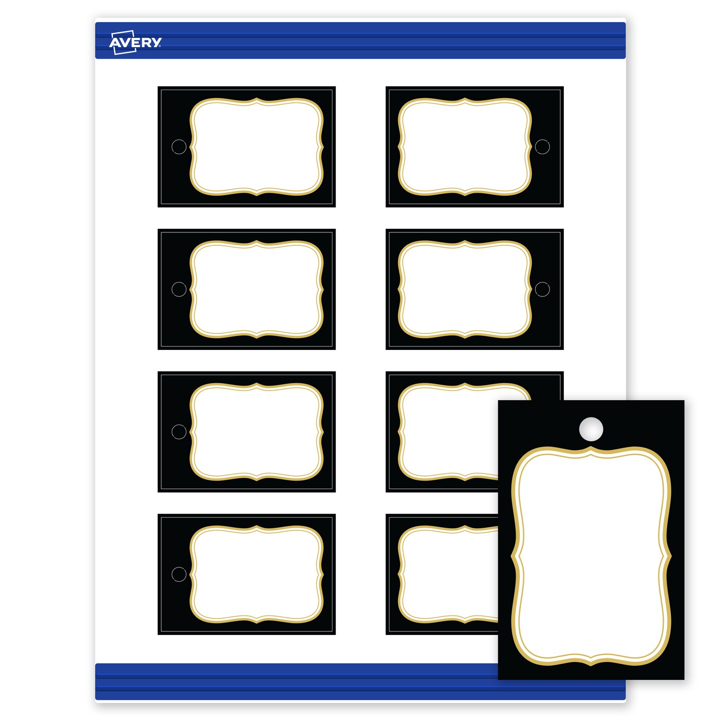 Avery Printable Rectangle Tags with Sure Feed Technology, 2" x 3", Pre ...