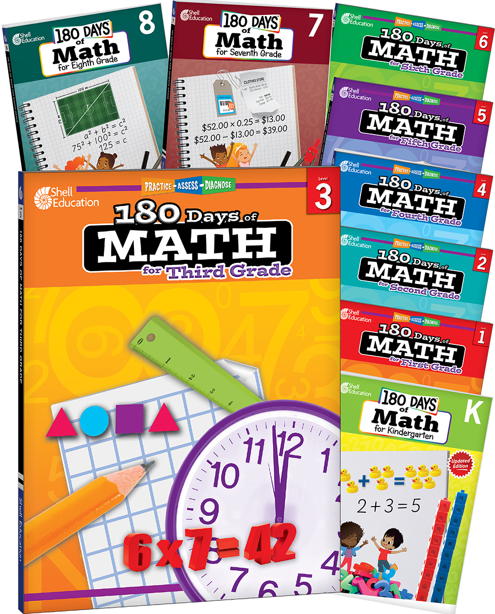 180 Days™: Math for Grades K-8: 9-Book Set | Michaels