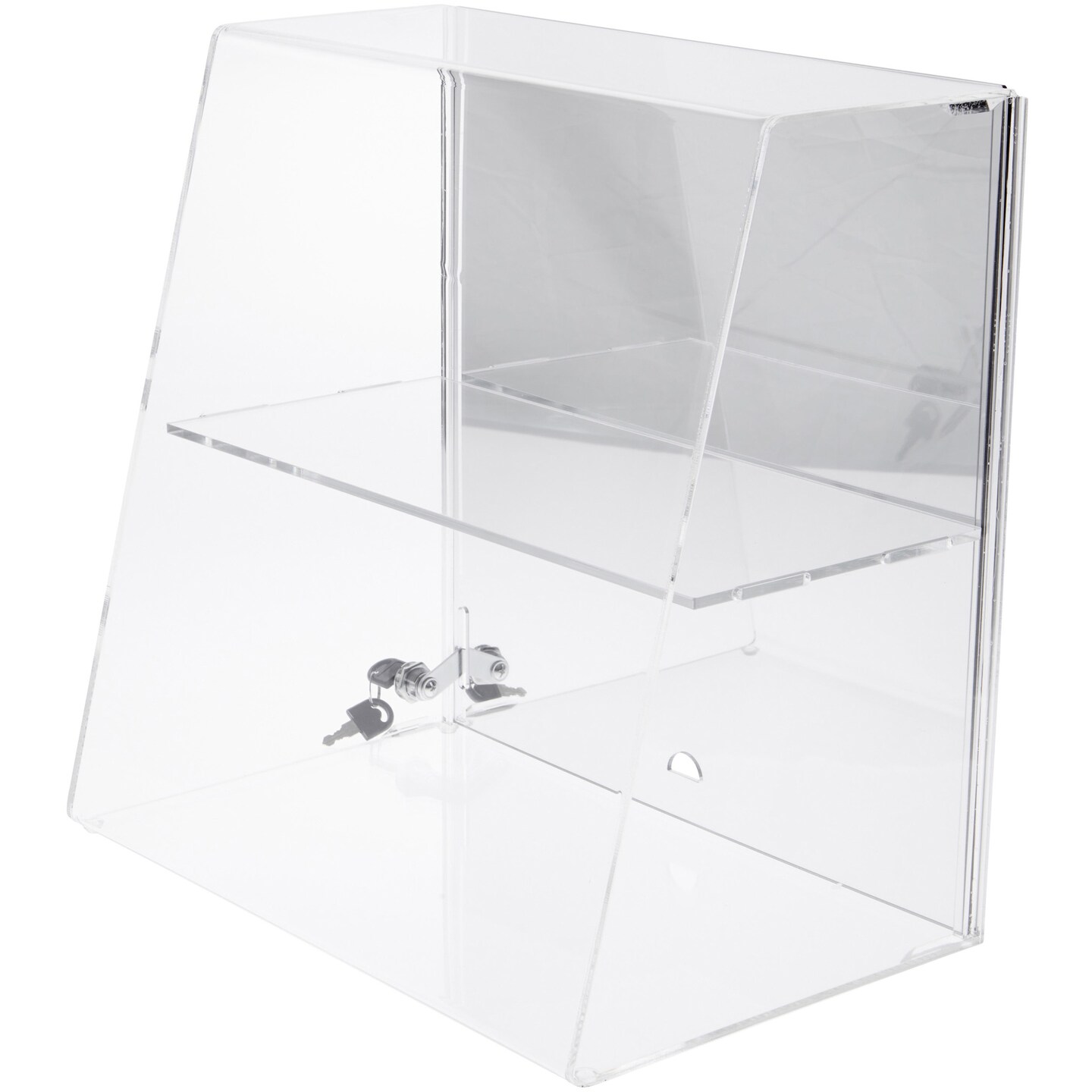 Plymor Clear Acrylic Locking Display Case with Slanted Front and ...