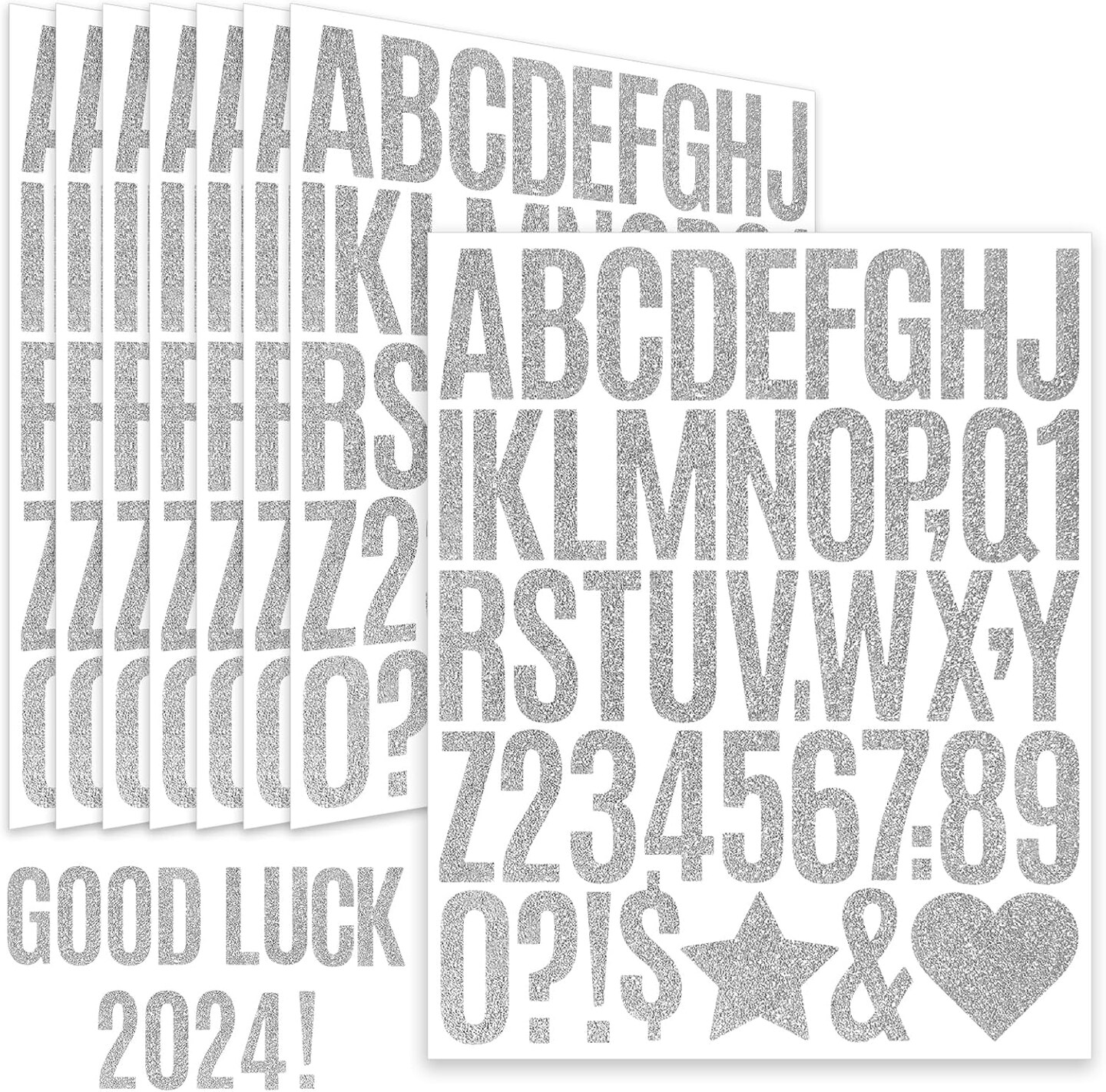 8 Sheets Silver Glitter Letter Stickers 2 Inch | Michaels