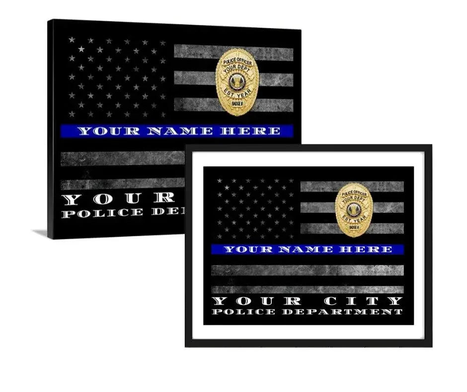 Thin Blue Line Flag Police Officer Gift Art Framed | Michaels