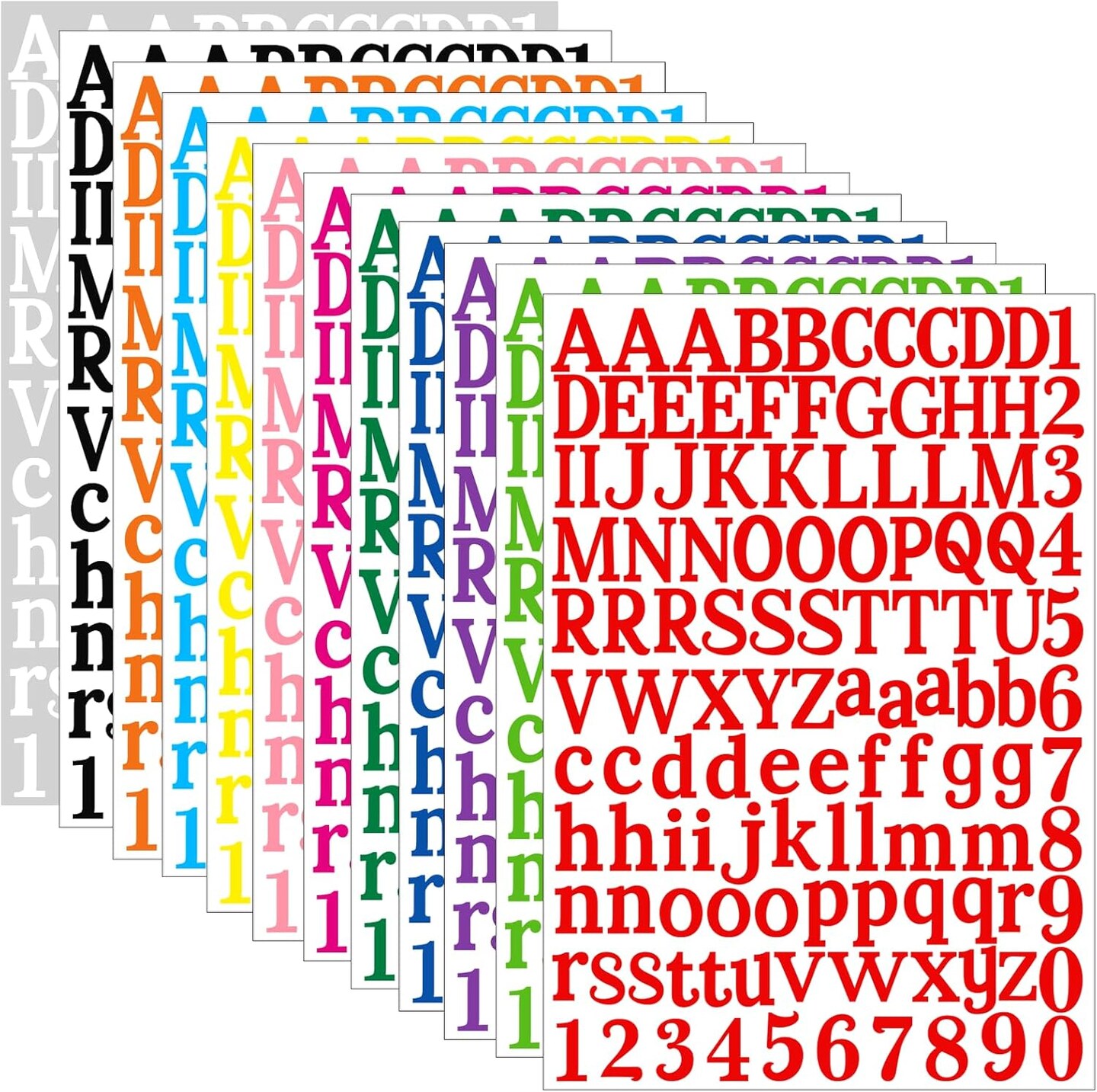 1455 Letter Stickers (12 Colors) 10 x 7 x 0.09 inches | Michaels