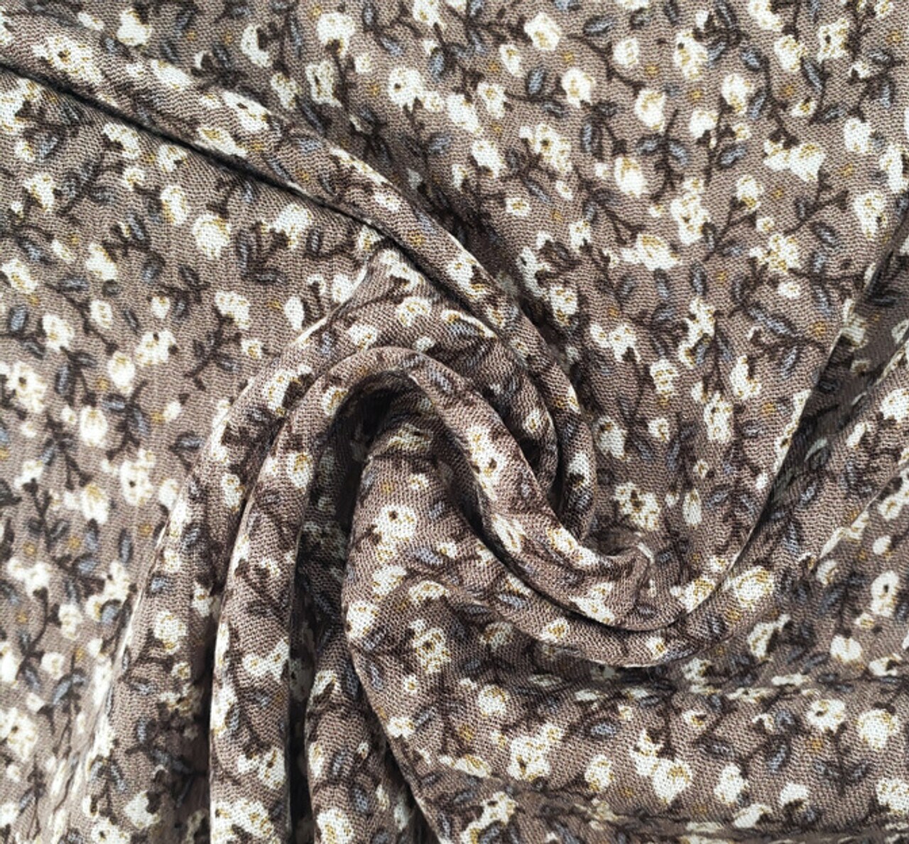 1 Yard Mocha Rayon Crinkle Lightweight Pleated Crepon Fabric 50/52 ...