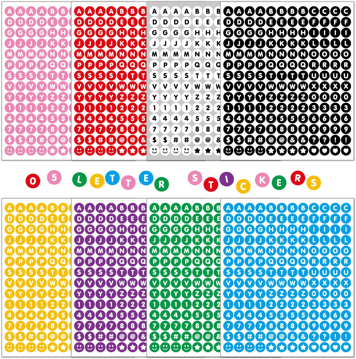 Mini Letter Stickers – 1344PCS 0.5 Inch Vinyl Alphabet & Number Decals ...