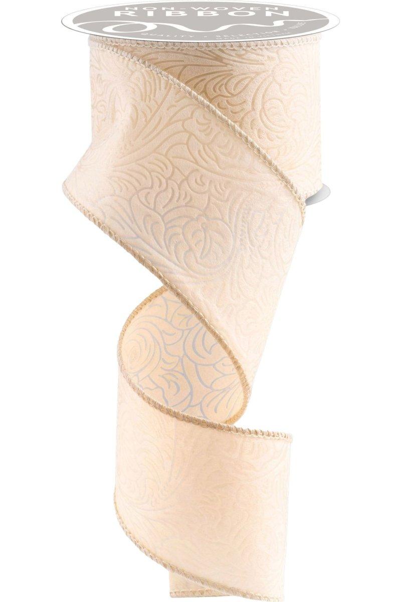 2.5" Flower Embossed Ribbon: Blush Cream (10 Yards) | Michaels