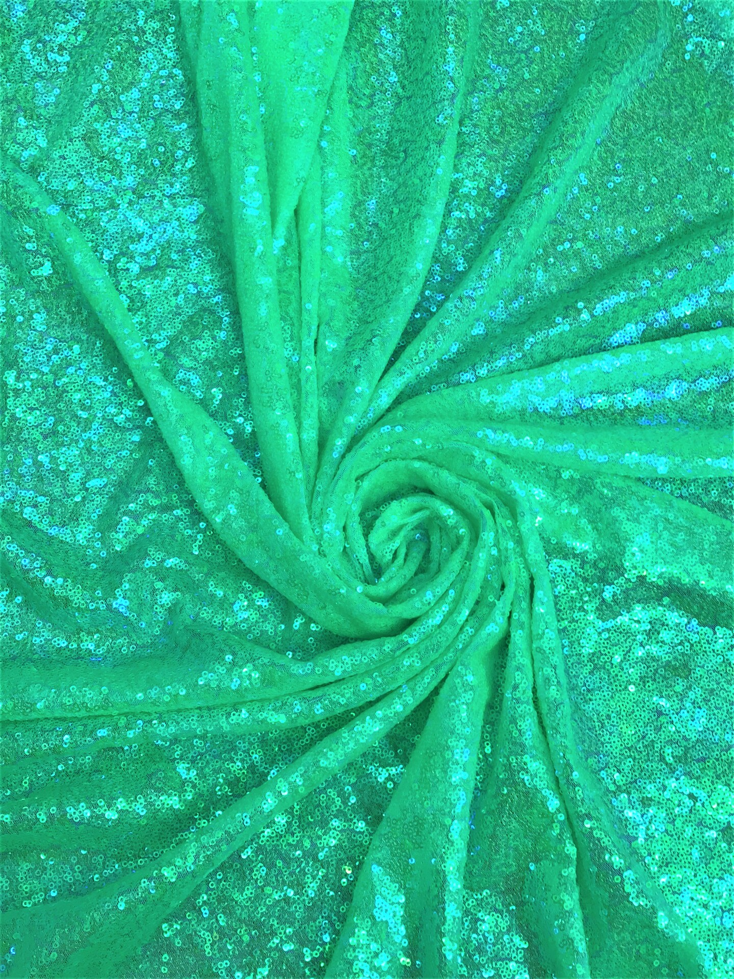 1 Yard Green Iridescent Glitz Sequin Fabric Polyester Shine Material 52 ...
