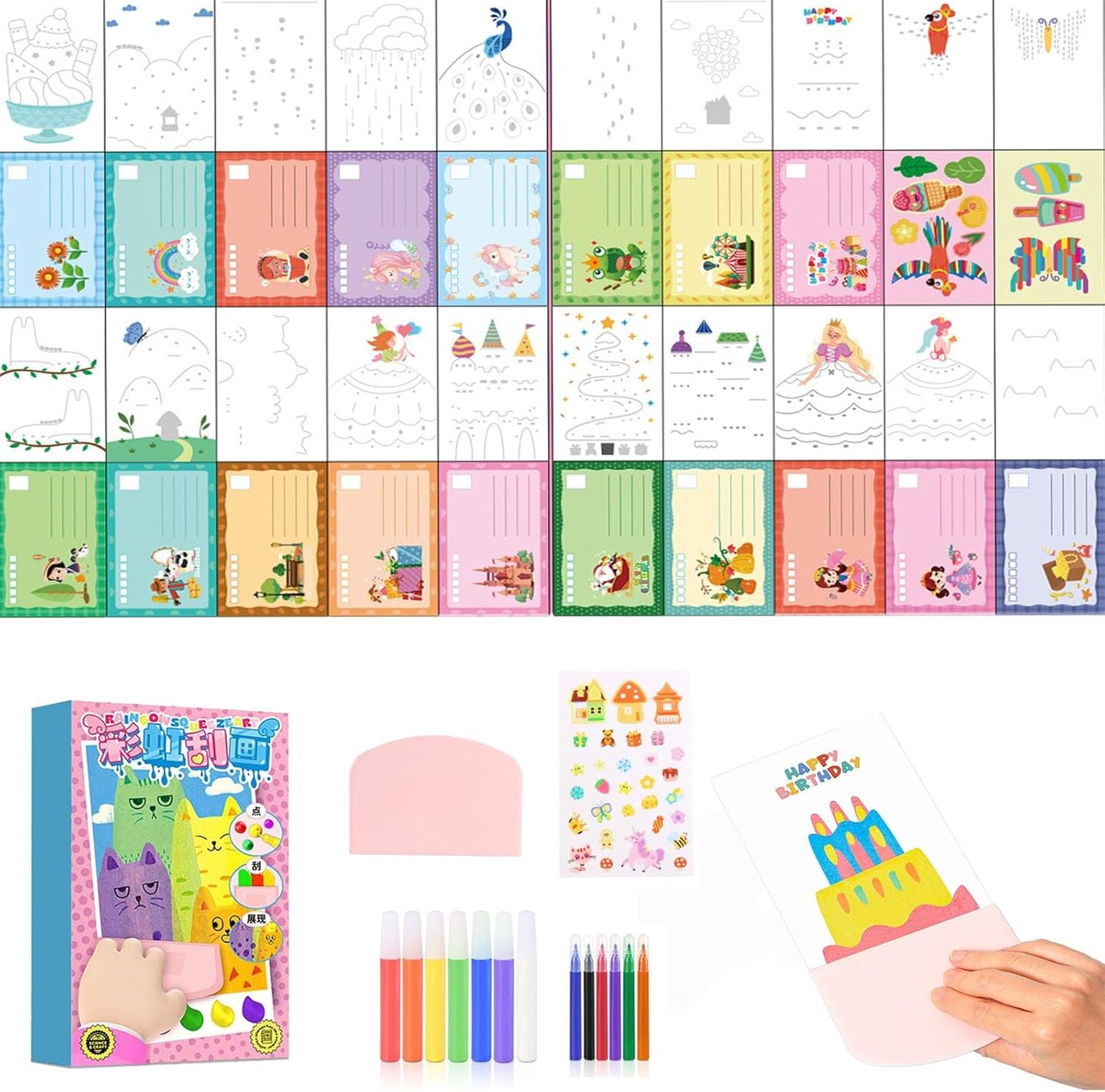 35Pcs DIY Rainbow Scratch Art Set | Michaels