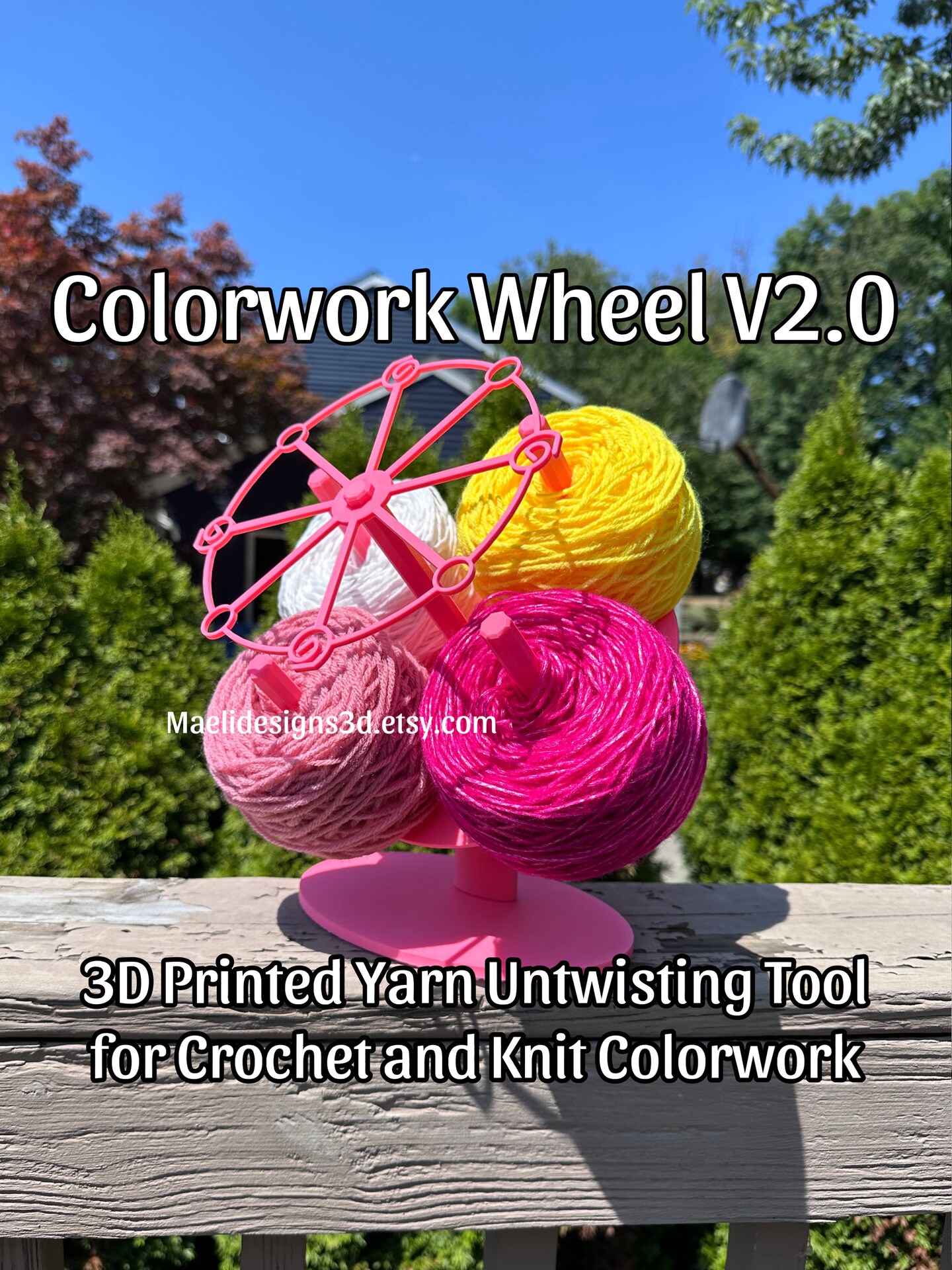 The Colorwork Wheel V2.0 By Maeli Designs - 3D printed yarn untwisting ...
