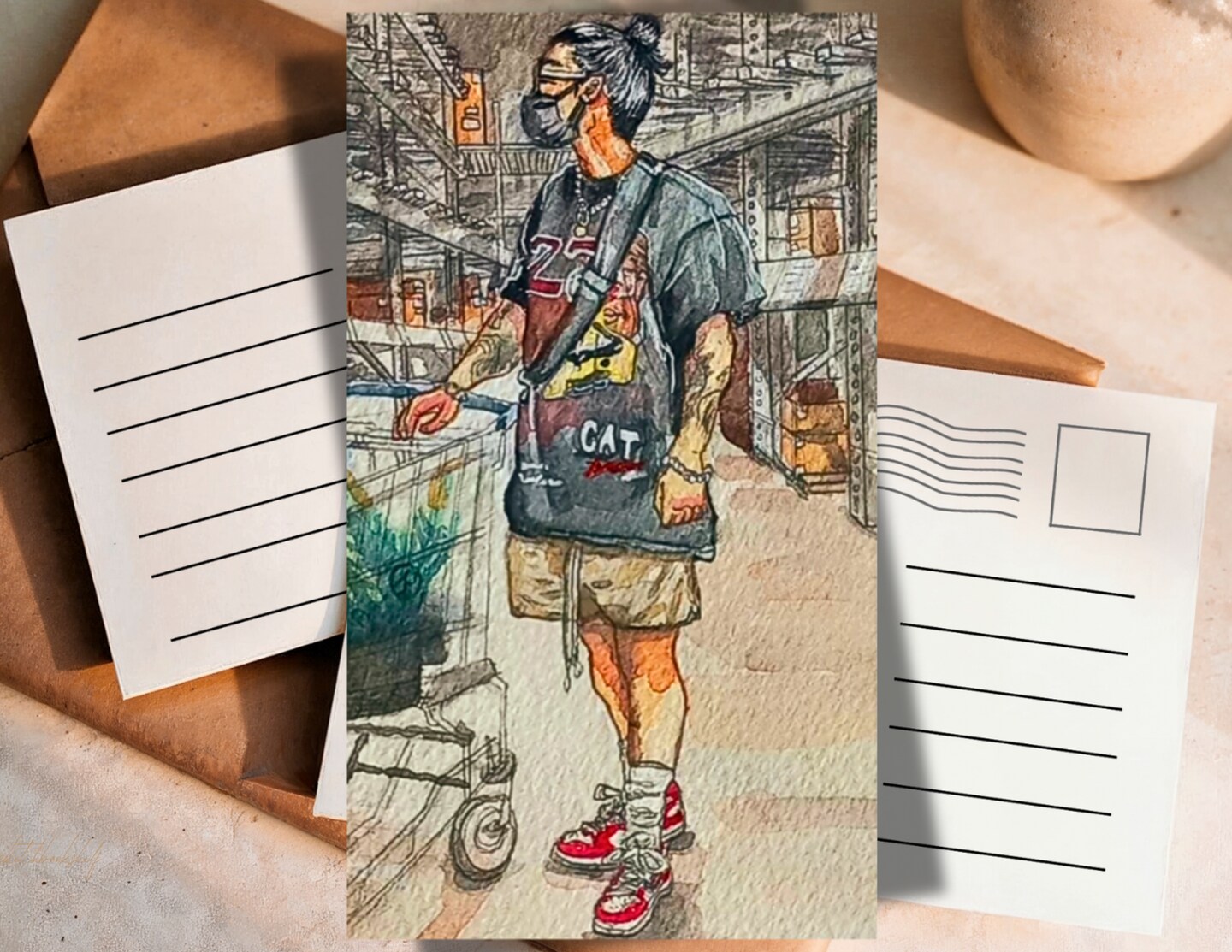 Hand painted Customizable Watercolor Postcard Set Limited Edition-10 ...