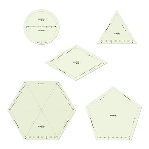 Kearing® 5 Piece Hot Hem Ruler Template Set for Sewing, Patented Heat ...