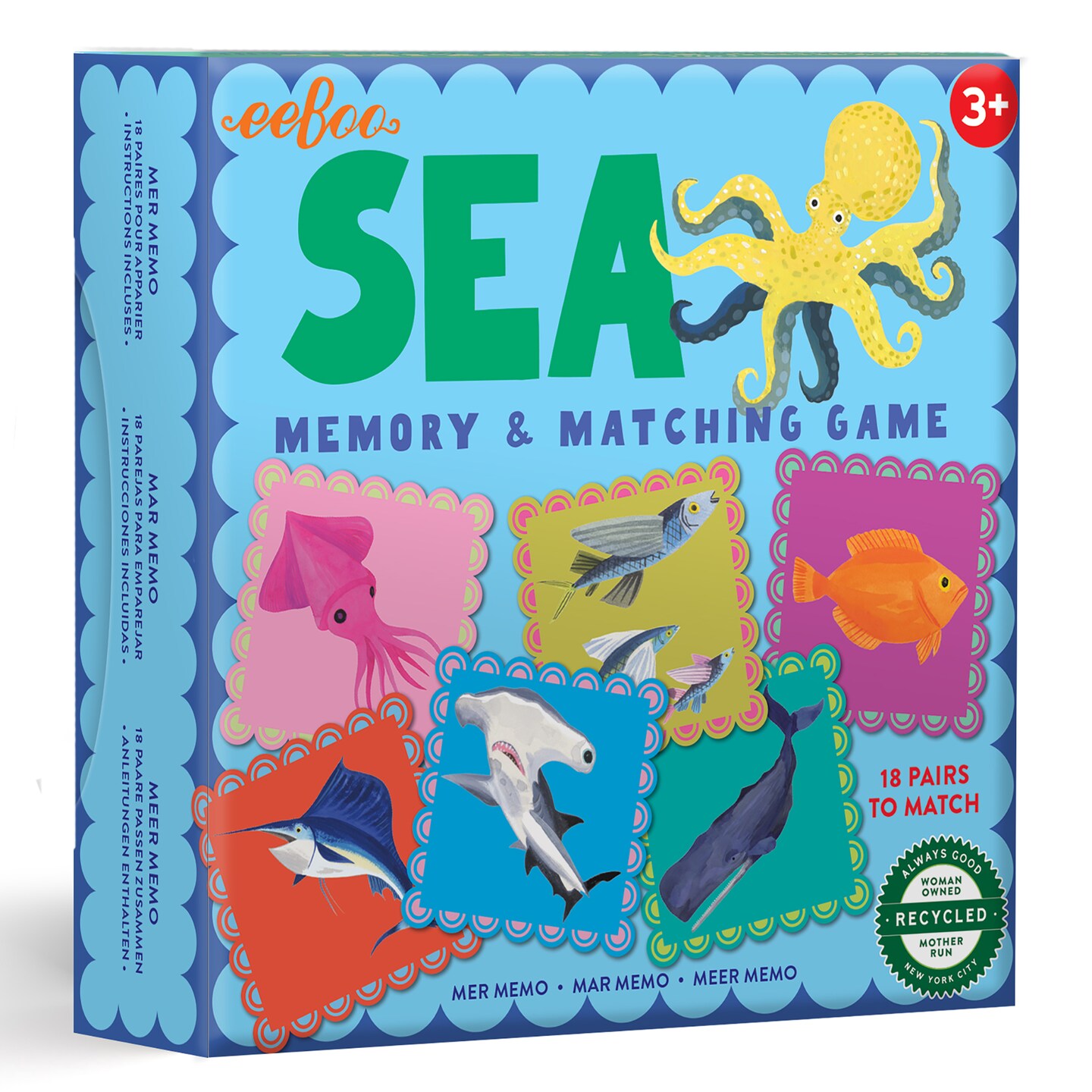 eeBoo Sea Little Square Memory & Matching Game, Developmental and ...