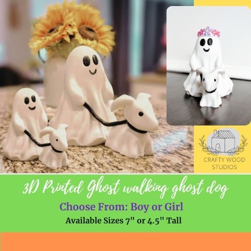 Ghost Walking Gh Dog, 3D Printed Ghosts, Halloween Ghosts, Halloween Display, Halloween Ghost ...