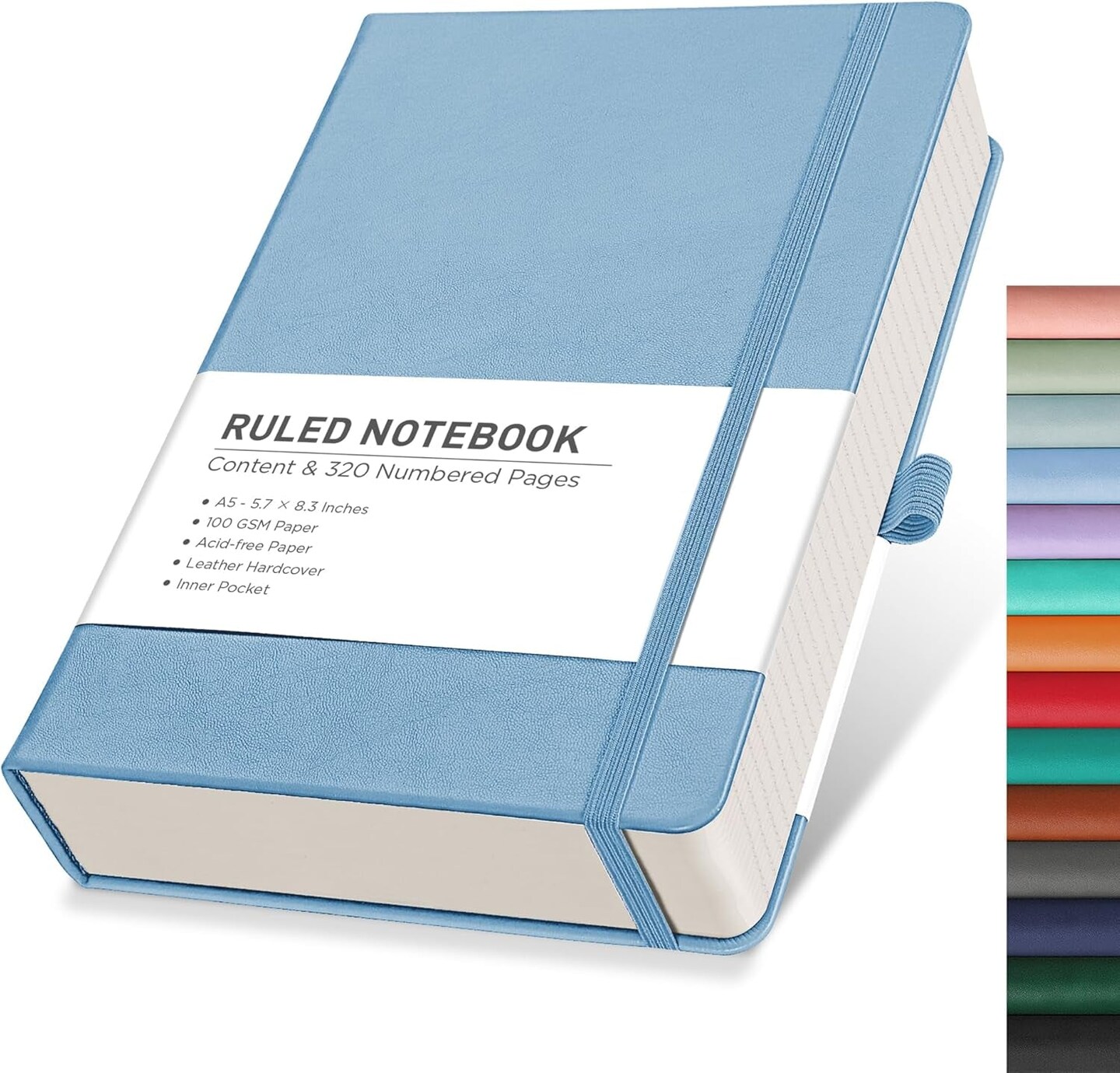 Notebook Journal - A5 College Ruled Notebook with 320 Numbered Pages ...