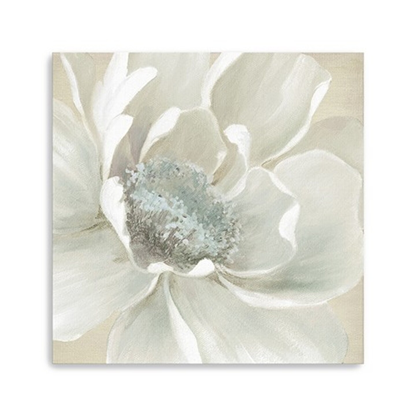 Edge Collections-40" x 40"-White-Trendy Winter Flower Wall Art-1 pcs ...