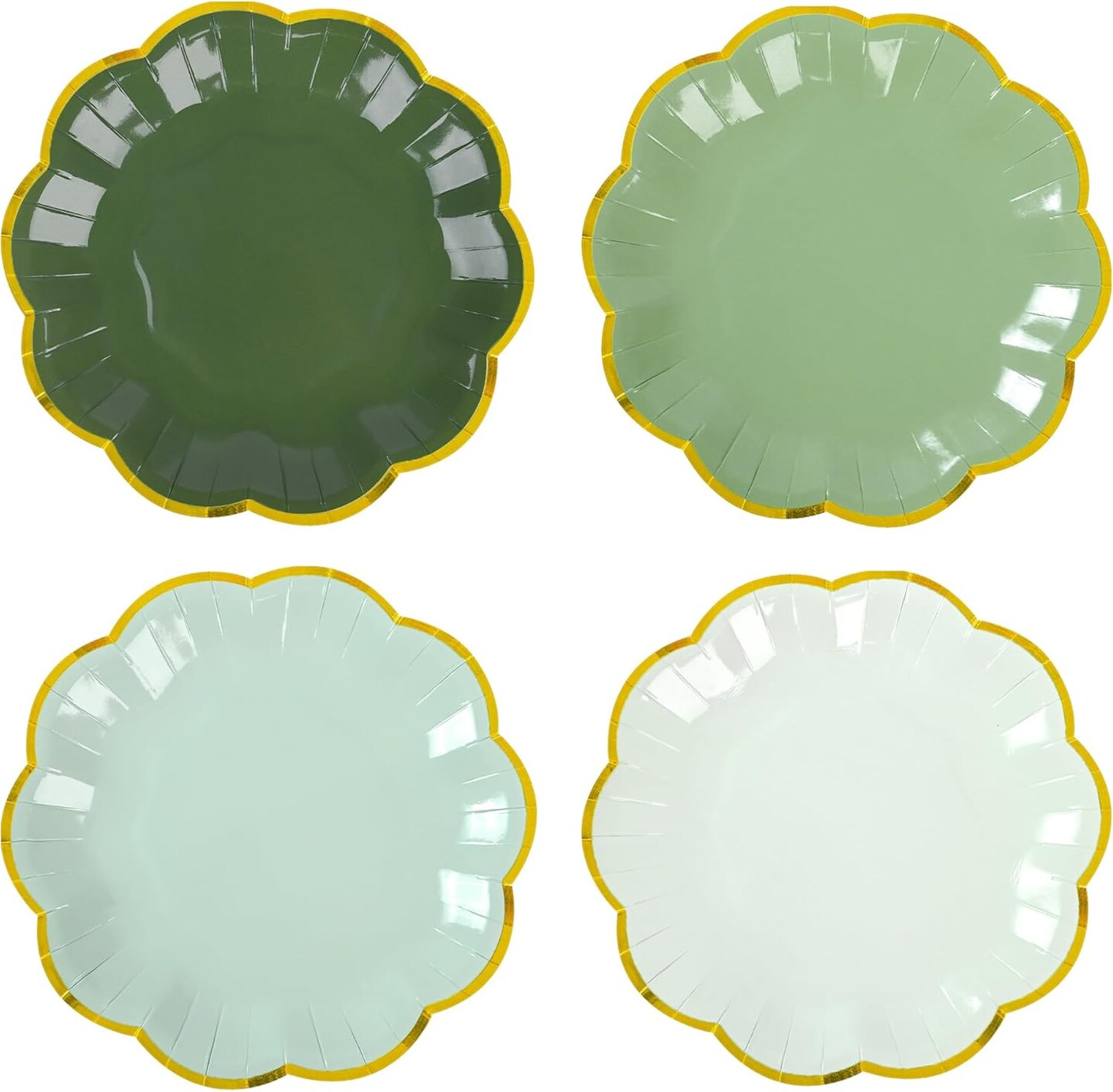 Summer Sage Green Party Plates Gradient Green Dessert Paper Plates ...