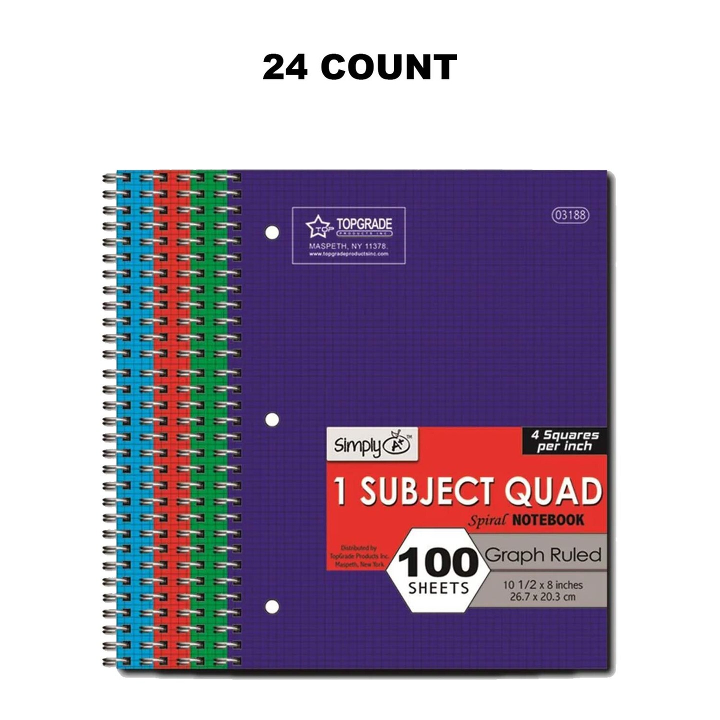 Quad Ruled Spiral Notebook 10.5 x 8 Inches | Michaels