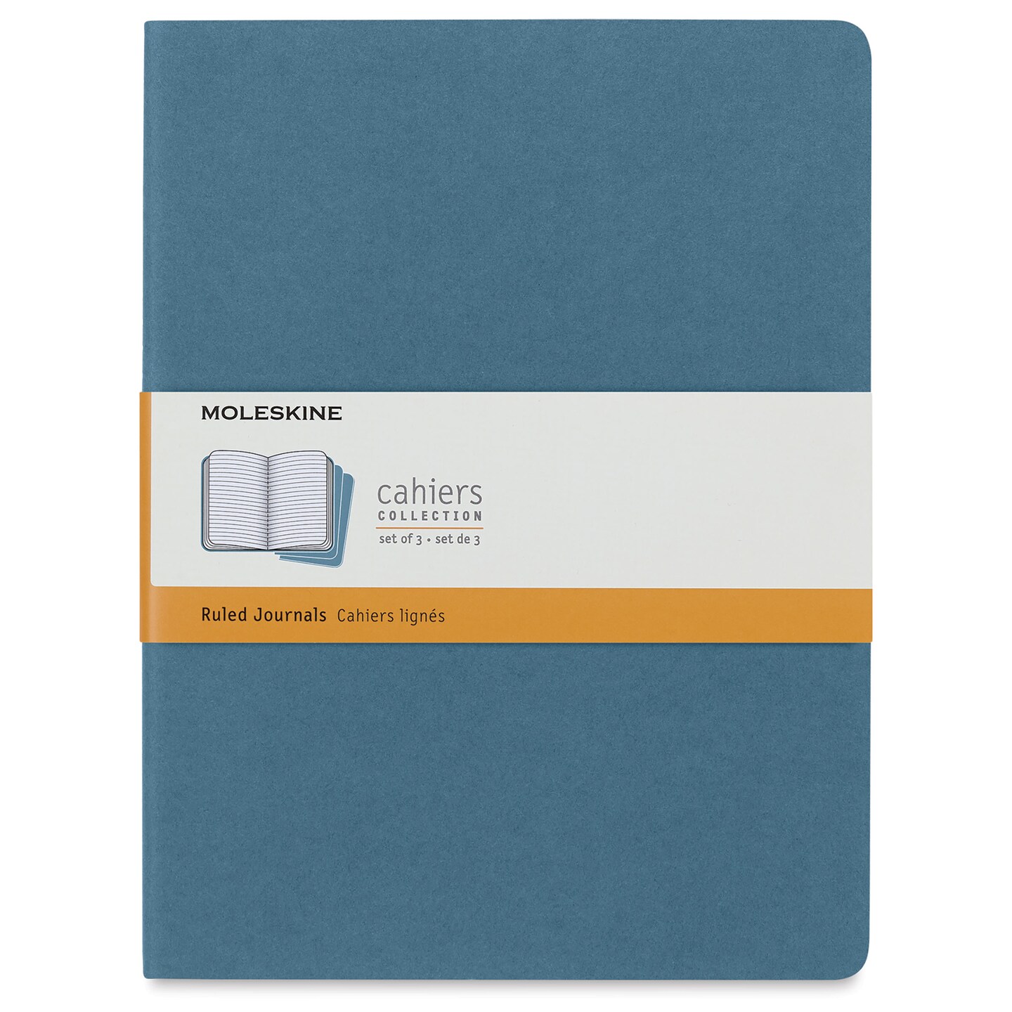 Moleskine Cahier Journals - 9-3/4" x 7-1/2" , Ruled, Brisk Blue, Pkg of ...
