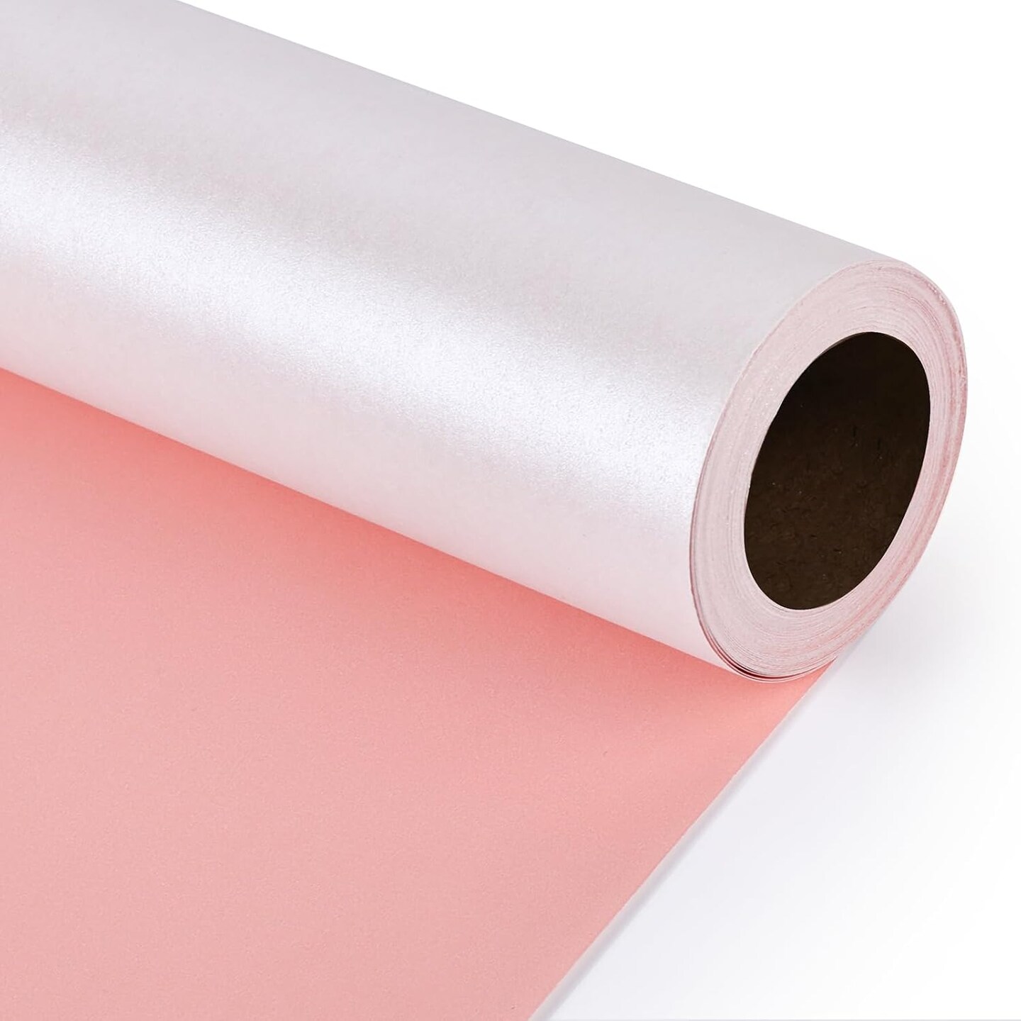 Off White & Pink Matte Wrapping Paper,Double Sided Solid Color Pearly ...