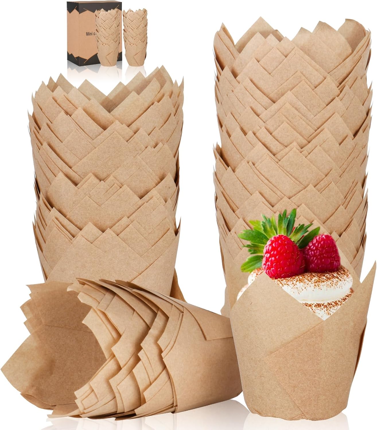 Tulip Cupcake Coasters (150 pcs) Premium Muffin Coasters Natural Paper ...