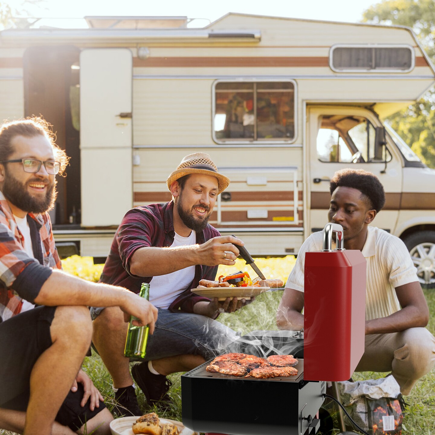 8-in-1 Multifunctional Outdoor Portable Tabletop Pellet Grill and ...