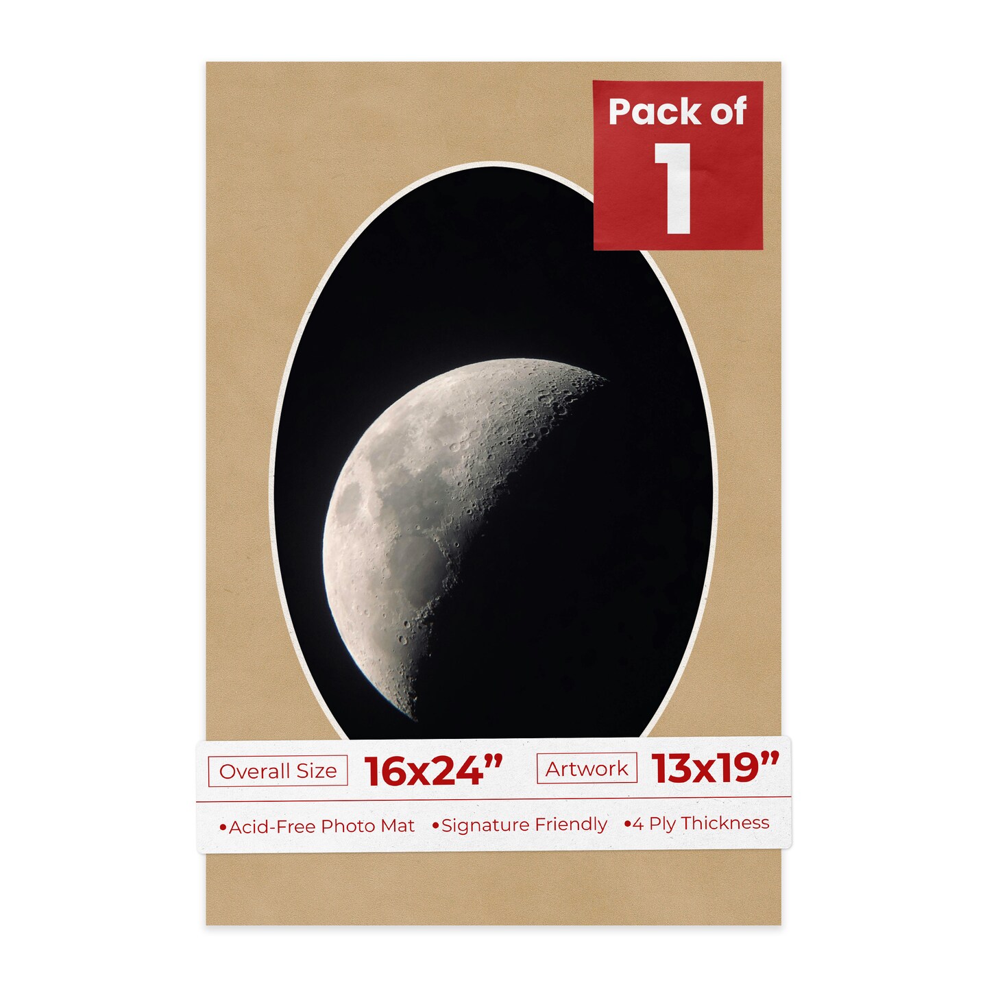 Beige Suede Mat Board for 16x24 Frames - Oval Opening for 13x19 Photos ...