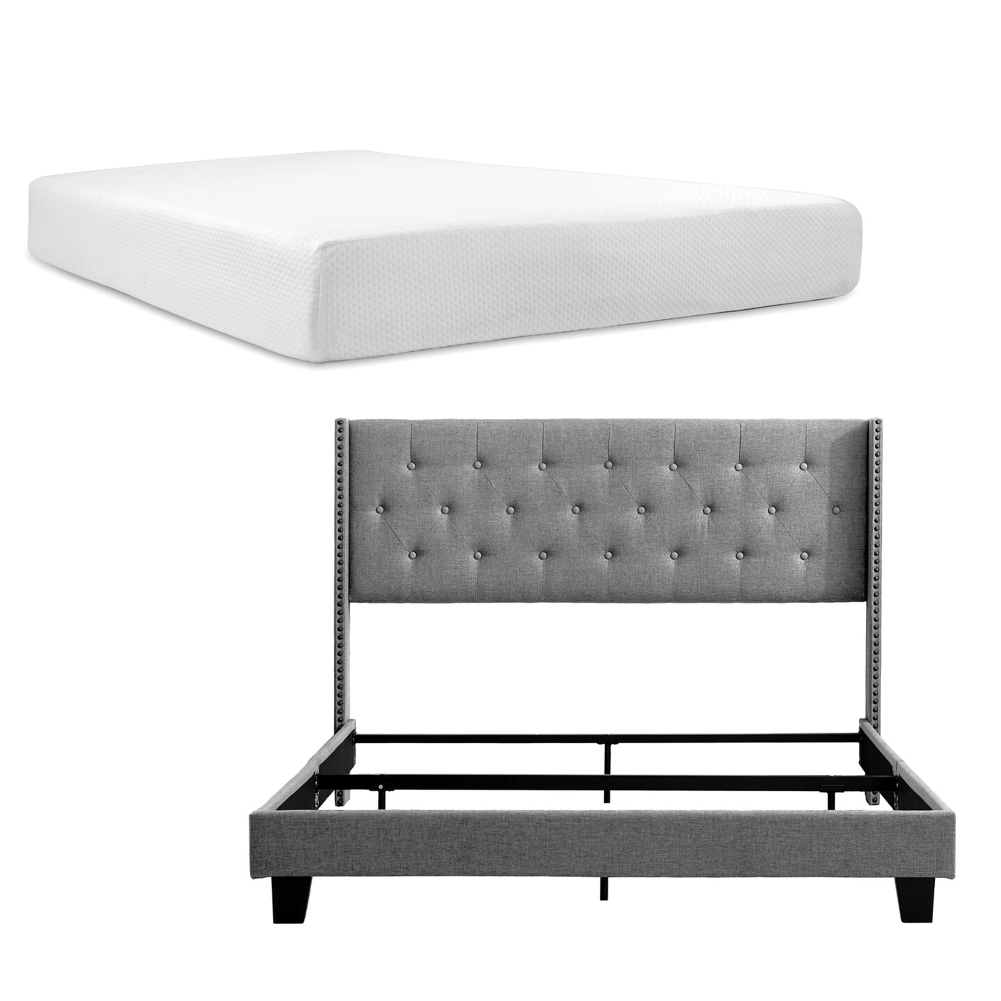 Nestl Bed Frame with Green Tea Graphite Memory Foam Mattress and ...